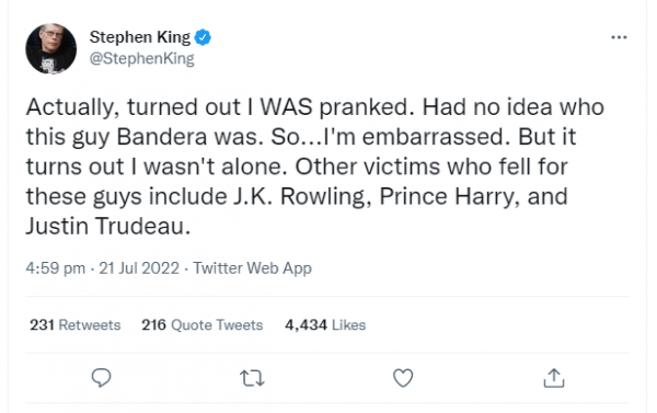 LMAO, Stephen King Suddenly Discovered Bandera – Insomniac Resurrected